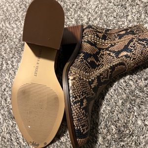 Chelsea & Violet | Shoes | Lucy Snakeskin Embossed Leather Ankle Boots ...